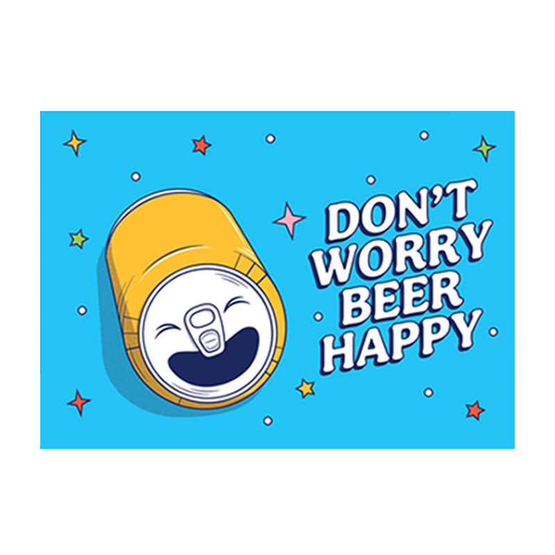 Thirsty 'Don't Worry Beer Happy' Greeting Card - Singapore Delivery
